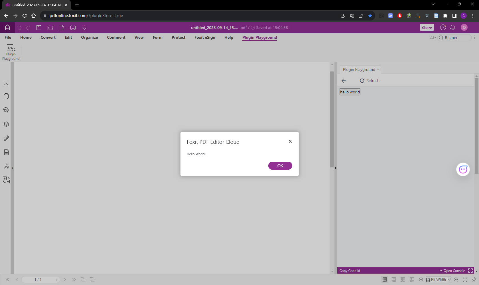 Develop a plug-in using CodeSandbox
