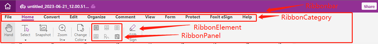 Ribbon menu